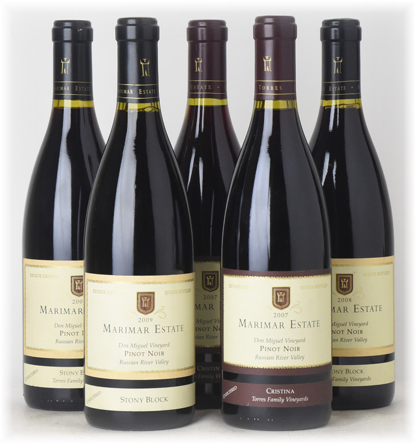2007, 2008, 2009 Marimar Russian River Valley Pinot Noir Tasting Lot ...
