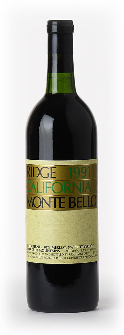 1991 Ridge Vineyards "Monte Bello" Santa Cruz Mountains Cabernet ...